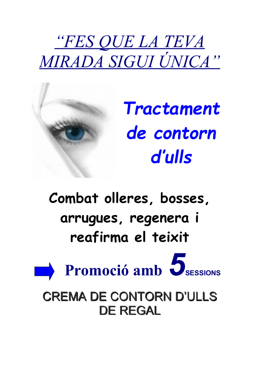 Promoció tractament contorn ulls - Cos Estètic Terrassa